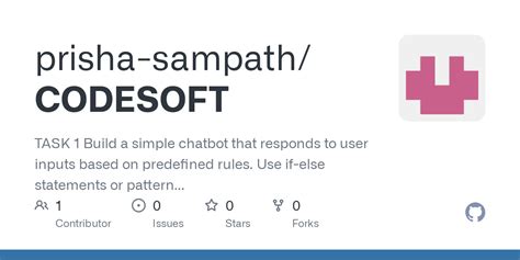github prisha sampath codesoft task 1 build a simple chatbot that