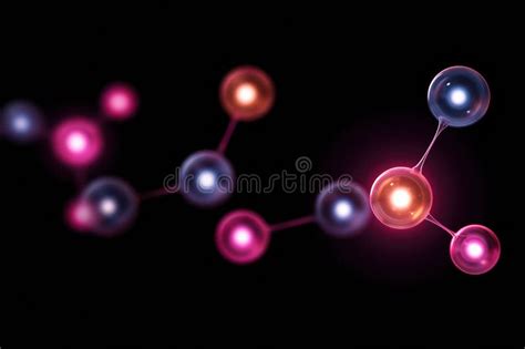 Glowing Molecular Chain Abstract 3d Rendering Of Illuminated Chemistry