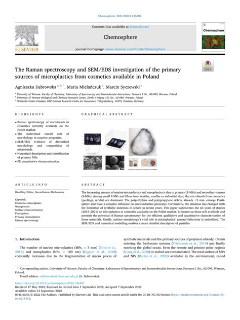 Pdf The Raman Spectroscopy And Sem Eds Investigation Of The Primary