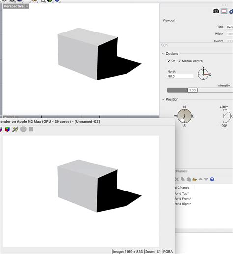Shadows In Rendering Dont Match The Render Preview Mode Rendering Mcneel Forum