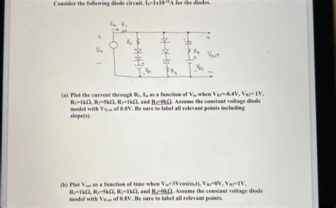 Solved Consider The Following Diode Circuit Is A Chegg