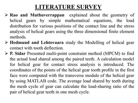 Parametric Stress Analysis Of Helical Gear Using Fea Ppt