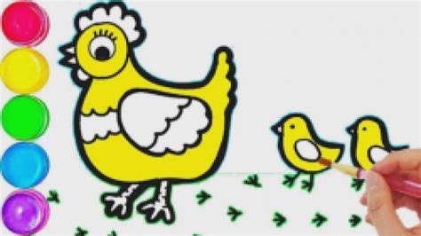 آموزش نقاشی به کودکان نقاشی مرغ و جوجه