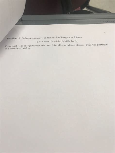 solved problem 2 define a relation on the set z of integers
