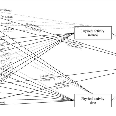 Physical Activity Mediation Model Controlled For Sex Age