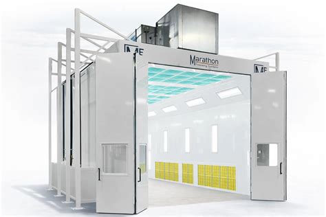 Marathon Large Truck Spray Booth — 3d Render Showing Full System With