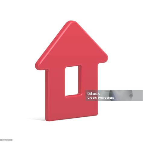 현실적인 크리스마스 장난감 클래식 레드 하우스 지붕과 창문 슬림 가문비 나무 장식 아늑함 가족과 집 3차원 형태에 대한 스톡 벡터 아트 및 기타 이미지 Istock