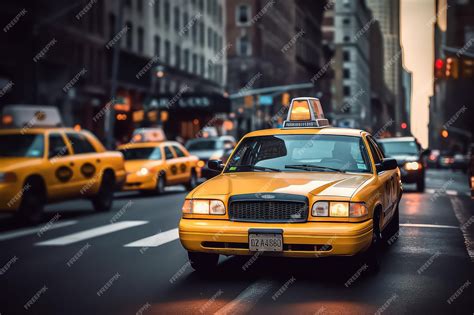 Premium Photo Yellow Taxi In Manhattan New York City In Usa Ai