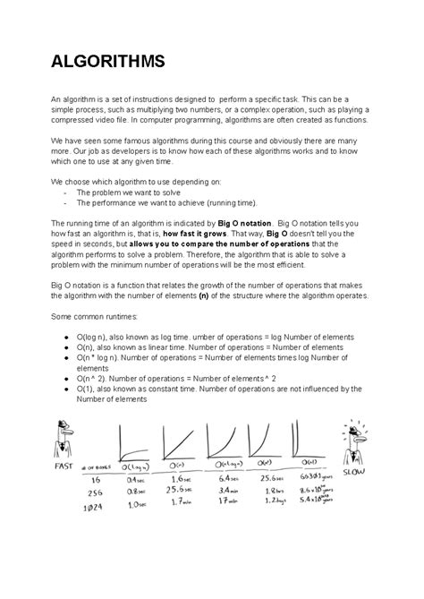 Algorithms Summary 2 Algorithms An Algorithm Is A Set Of Instructions Designed To Perform A