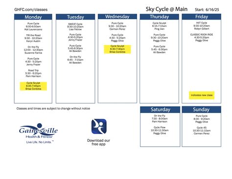 Ghf Class Schedule Preview Gainesville Health And Fitness