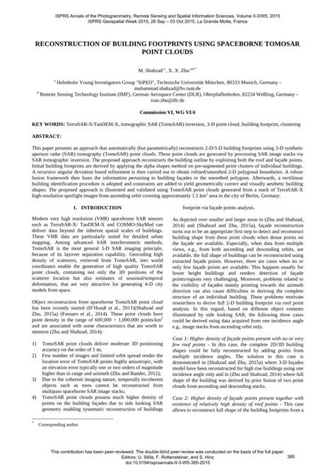 Pdf Reconstruction Of Building Footprints Using Reconstruction Of Building Footprints