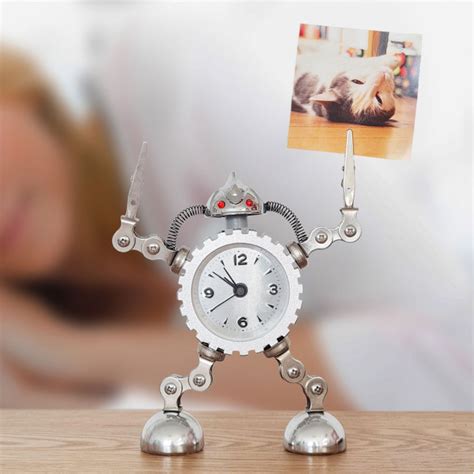 Alarm Clock Robot Timer Silver Pylones