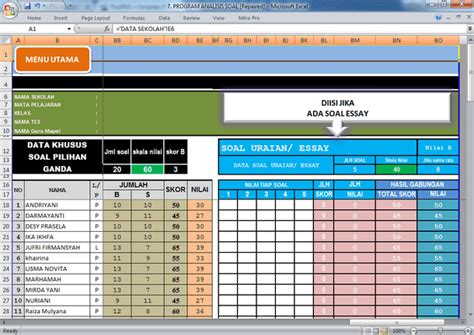 contoh soal tik kelas 8 tentang microsoft excel beserta jawabannya yang