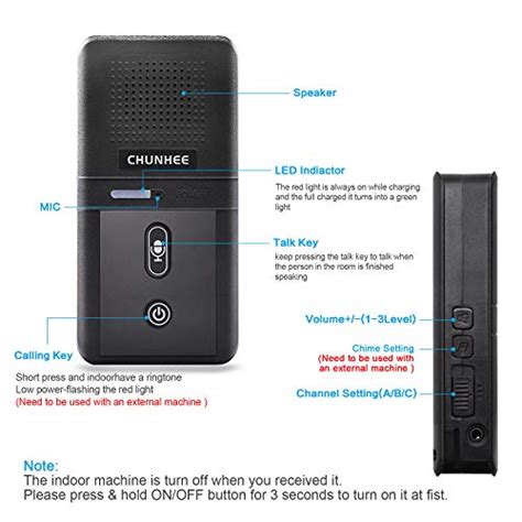 Chunhee Wireless Home Intercom System For Elderly Two Way Communication Caregiver Pager Nurse