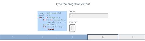 Solved Type The Programs Output Input 11 Stop Int