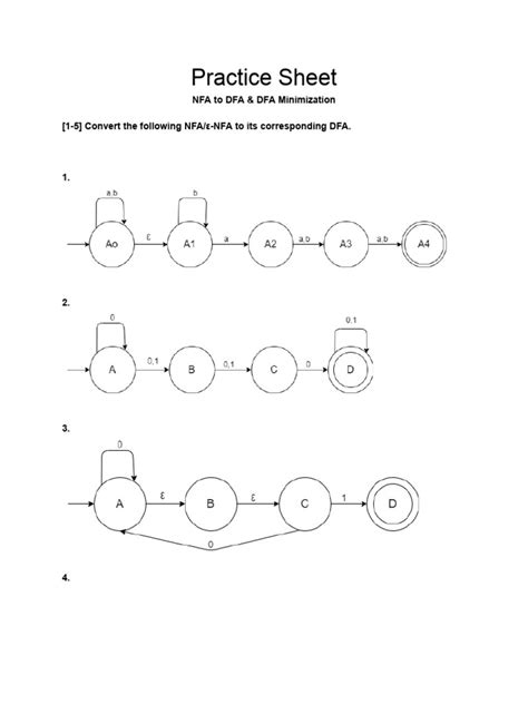 week 5 practice sheet nfa to dfa and dfa minimization pdf