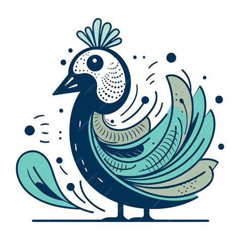 Premium Vector Peacock Vector Illustration Isolated Peacock On White