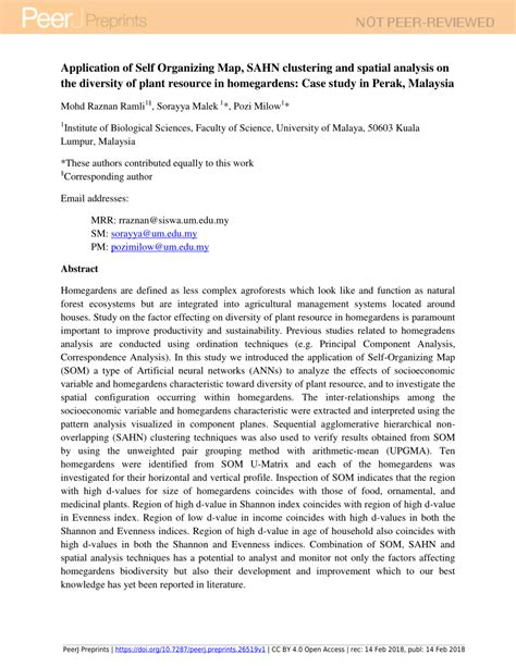 pdf application of self organizing map sahn clustering and spatial