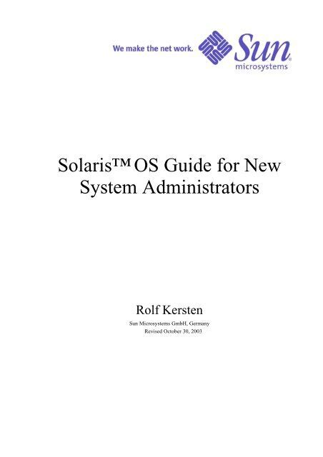 Solaris™os Guide For New System Administrators