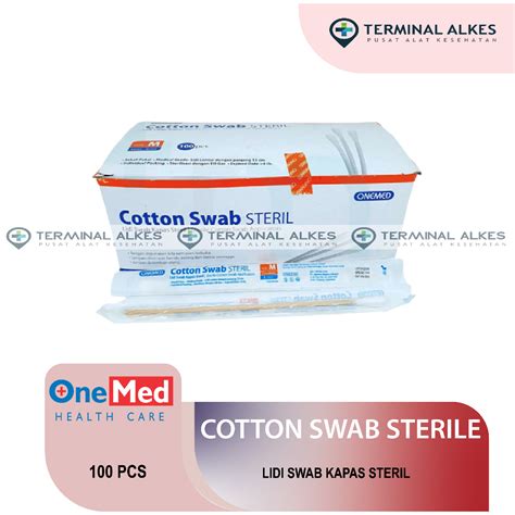 Jual COTTON SWAB STERIL KAPAS LIDI SWAB STERIL ONEMED Shopee Indonesia