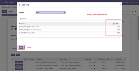 Extract Purchase Order Extract Request For Quotation Split Purchase Order Split Request For