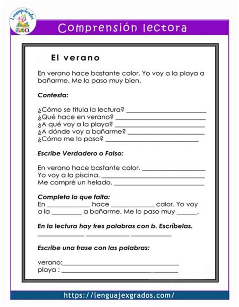Actividades De Comprensión De Lectura De Para Segundo Grado