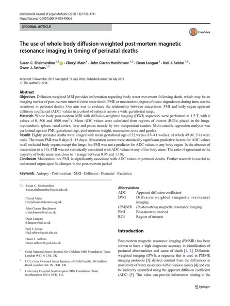 the use of whole body diffusion weighted pmmri in timing of perinatal