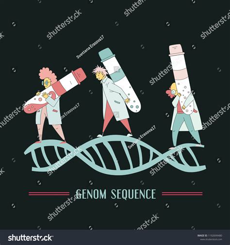 Genome Sequencing Unique Vector Illustration Cute Stock Vector Royalty