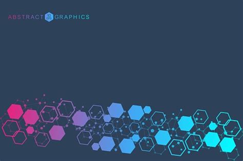 육각 추상적 배경입니다 빅 데이터 시각화 글로벌 네트워크 연결 의료 기술 과학 배경 벡터 그림입니다 육각형에 대한 스톡 벡터 아트 및 기타 이미지 Istock
