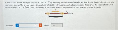 Solved In A Vacuum A Proton Charge E ﻿mass