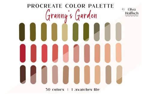 Floral Procreate Color Swatches Palette Graphic By Olya Haifisch · Creative Fabrica