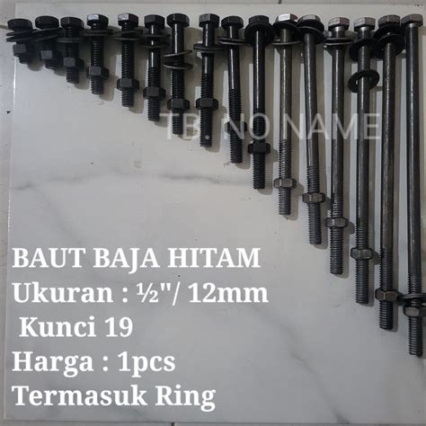 Jual Baut Mur Balok Kayu Blandar 12 12mm Kunci 19 Baut Blandar Kayu Dll Panjang 3cm Sd