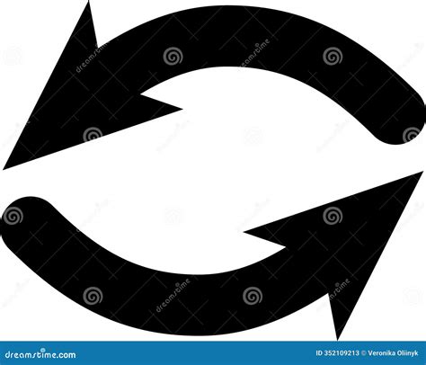 Two Curved Black Arrows Rotating In A Circular Motion Creating A Continuous Loop That