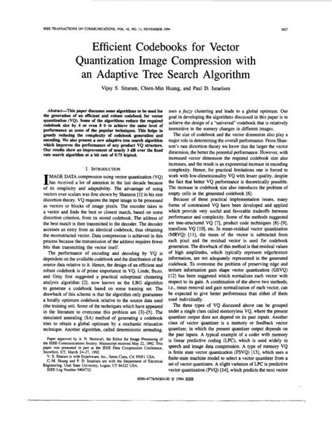 Efficient Codebooks For Vector Quantization Image Compression With An Adaptive Tree Search