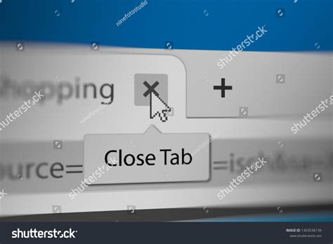 Mouse Cursor Clicking Close Tab Web Stock Illustration Shutterstock