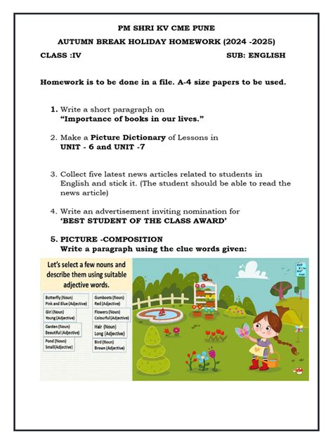 Class 4 Eng Hhw 2 Term Pdf
