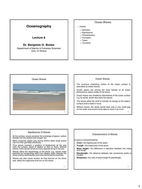 Oceanography Lecture 8 Dps Bps 2019 Ocean Waves Pdf Oceans Physical Phenomena