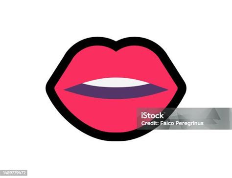 흰색 배경에 입 벡터 아이콘입니다 붉은 입술 입을 벌리고 키스하는 이모티콘 그림 고립 된 입 키스 벡터 이모티콘 가상현실에 대한 스톡 벡터 아트 및 기타 이미지 Istock