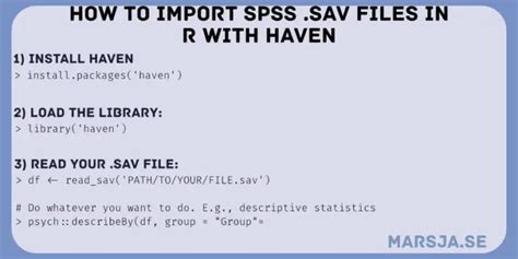 How To Read Write SPSS Files Sav In R Statistical Environment