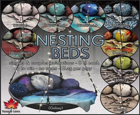 Second Life Marketplace Trompe Loeil Nesting Bed Autumn