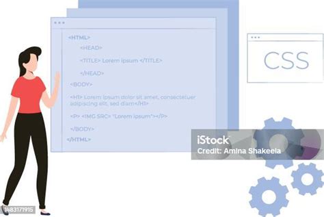 The Girl Is Coding Css Stock Illustration Download Image Now Applying Business Cascading