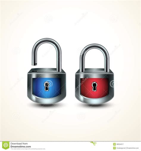 Locks Closed Unclosed Stock Vector Illustration Of Heavy 38324017