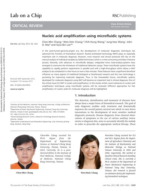 PDF Nucleic Acid Amplification Using Microfluidic Systems