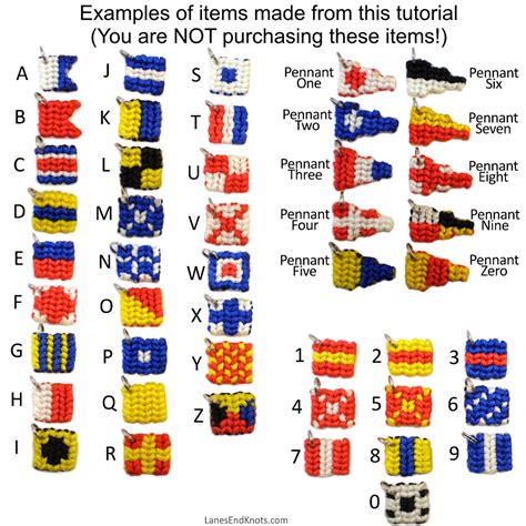 Knotted Signal Flag Tutorial DIY Macrame Signal Flag Charm Nautical Key Chain Instructions