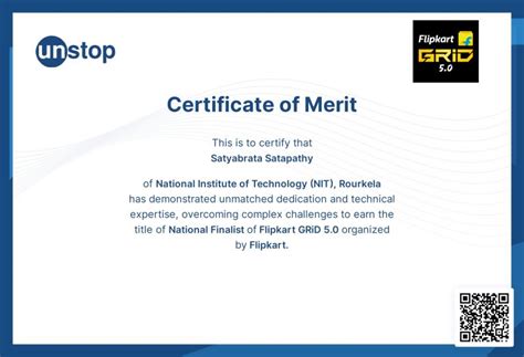 Satyabrata Satapathy On Linkedin Just Got The Certificate For Grid 50 National Finalist
