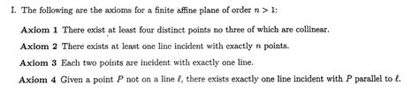 Solved The Following Are The Axioms For A Finite Affine