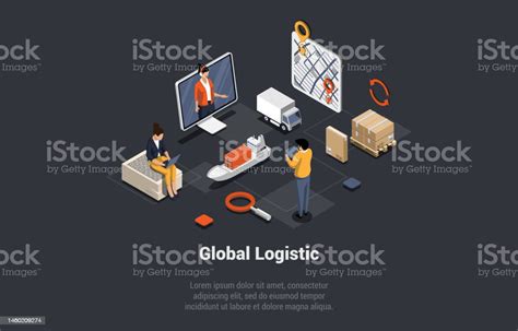 세계 글로벌 물류 사업 공기 화물 지상 수송 해상 선박 해상 선박 특사 납품 배송 과정에서 전체 고객 서비스 아이소메트릭 3d 벡터 일러스트 레이 션 등측투영법에 대한 스톡