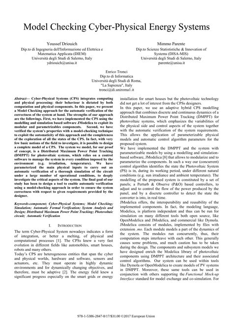 Pdf Modeling Cyber Physical Systems For Automatic Verification