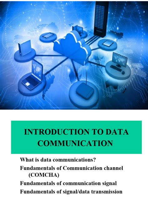 01 Introduction To Data Communication Pdf Transmission Medium