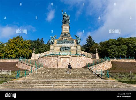 Niederwald Memorial Statue Of Germania Overlooking The Rhine Valley